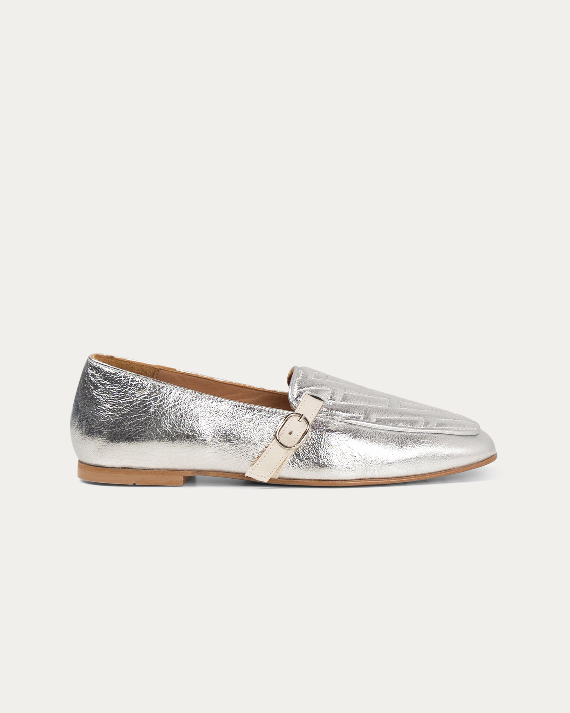 Amber silver loafer